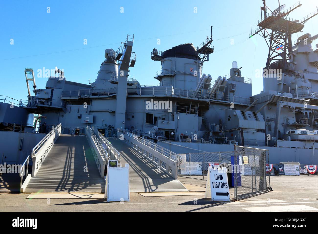 San Pedro (Port of Los Angeles), California: Detail View of USS Iowa ...