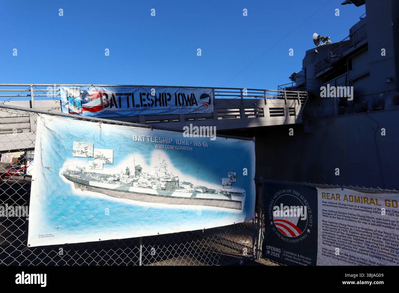 San Pedro (Port of Los Angeles), California: Detail View of USS Iowa ...
