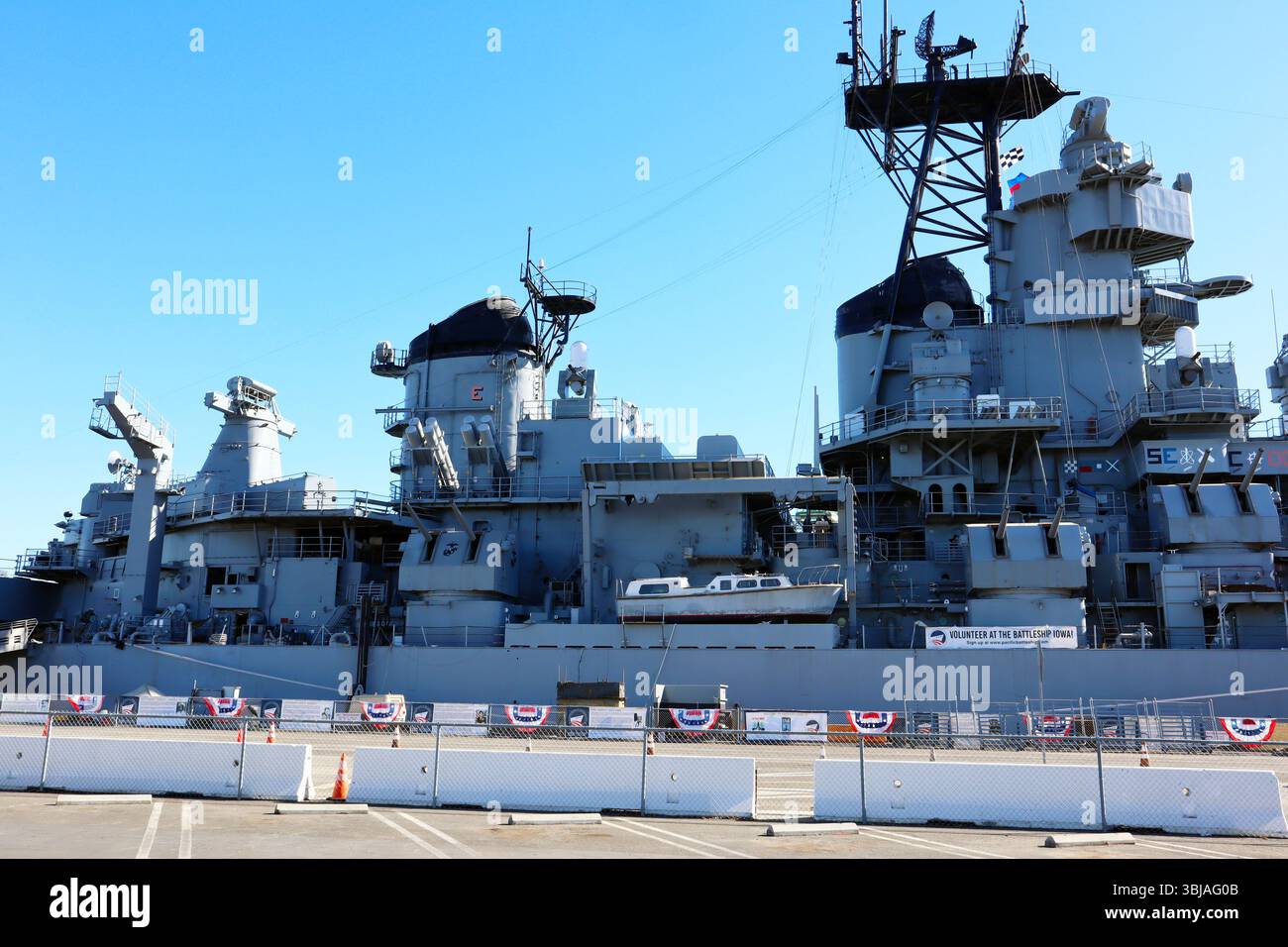 San Pedro (Port of Los Angeles), California: Detail View of USS Iowa ...