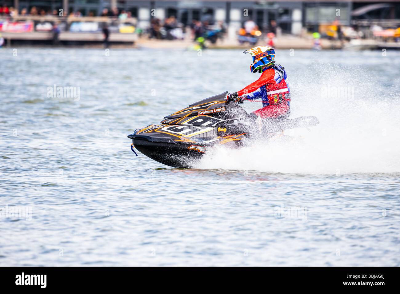 A rider on his jet ski racing in round 3 of the British Jet Ski racing ...