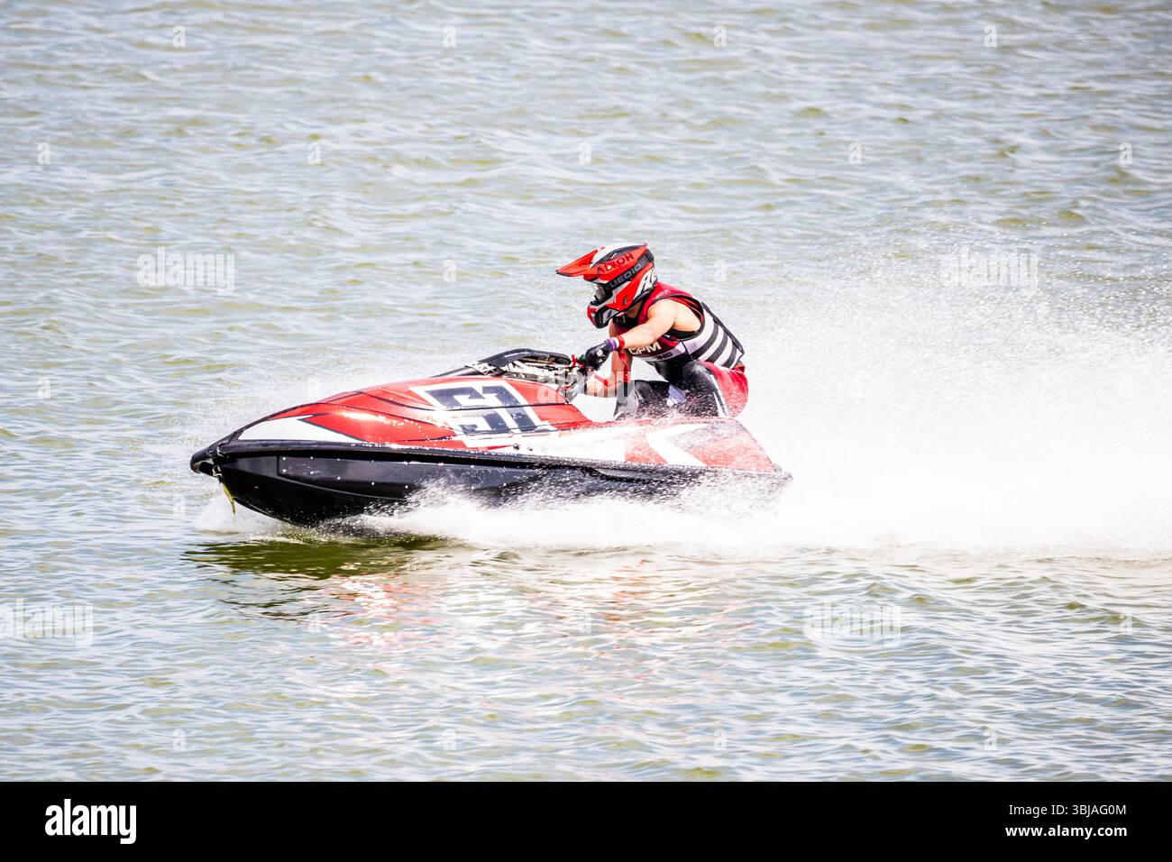 A rider on his jet ski racing in round 3 of the British Jet Ski racing ...