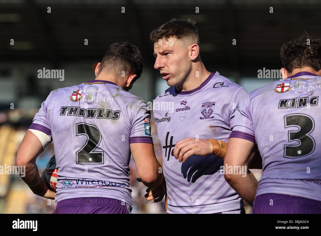 Leeds, UK. 14th June, 2025. Josh Thewlis of Warrington Wolves ...