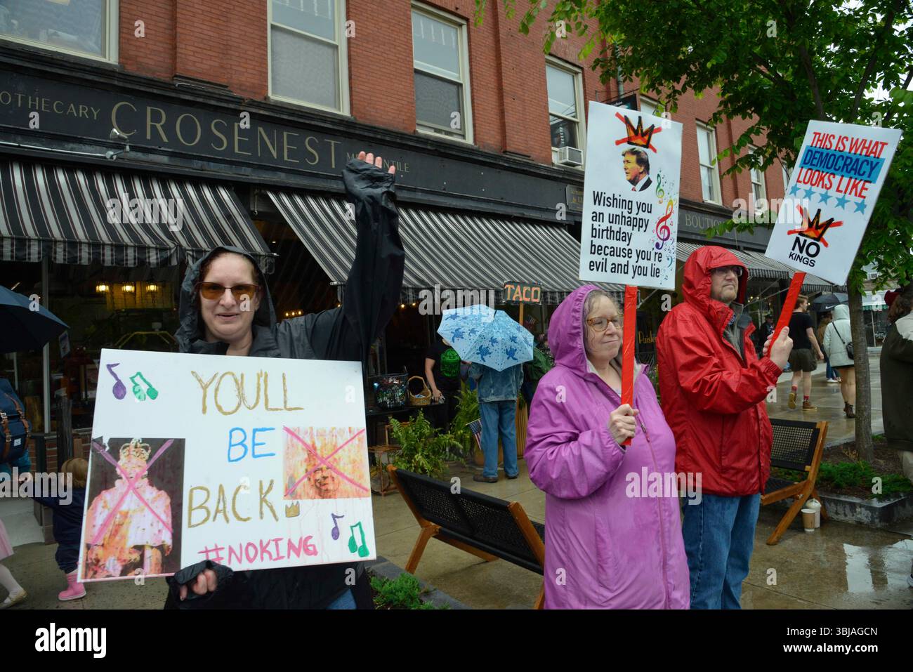 Hudson, Massachusetts, USA. 14th June, 2025. Residents turn out in for ...