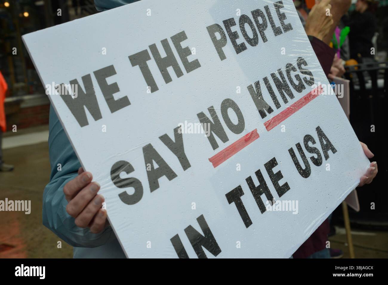 Hudson, Massachusetts, USA. 14th June, 2025. Residents turn out in for ...