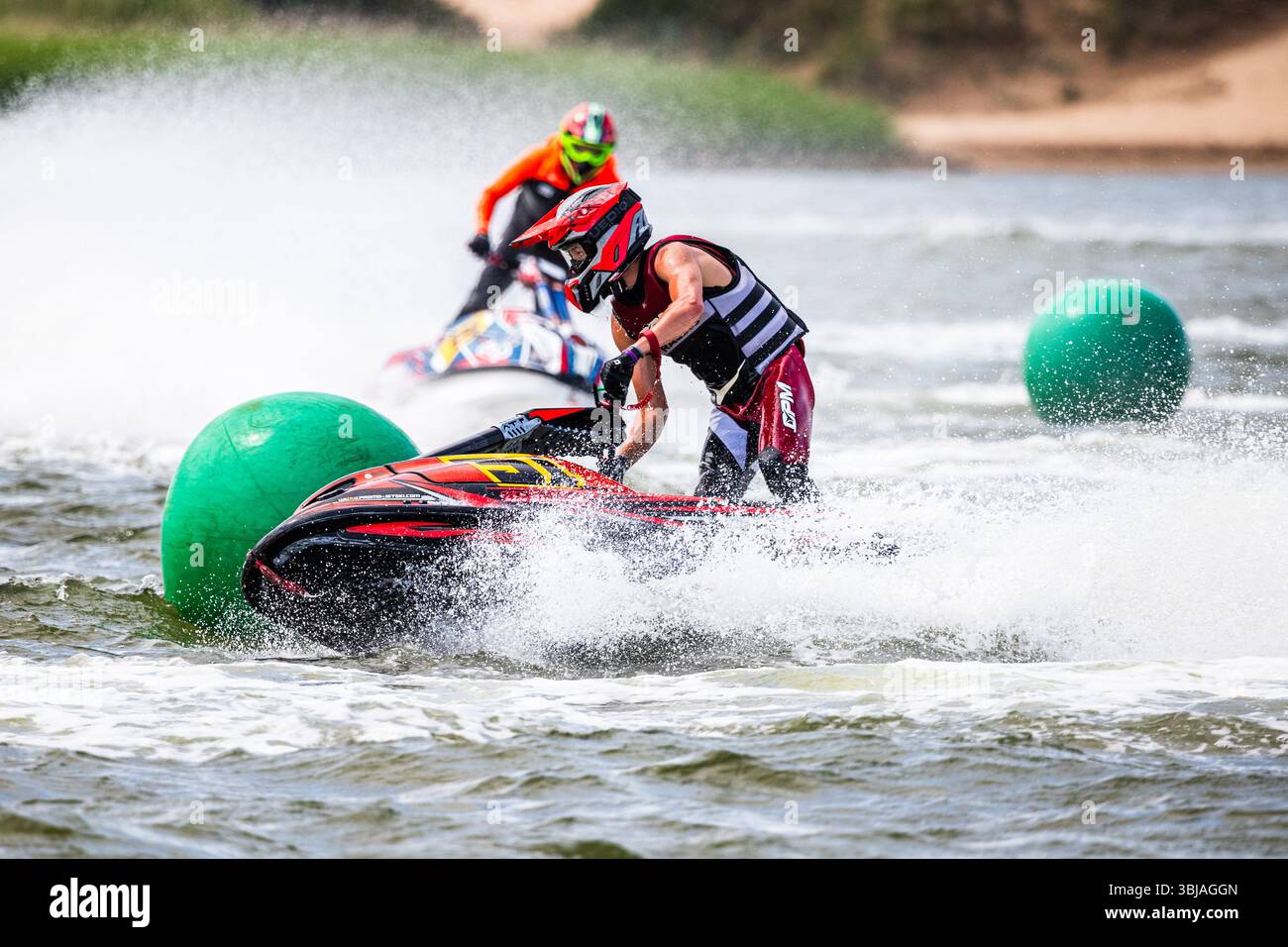 A rider on his jet ski racing in round 3 of the British Jet Ski racing ...