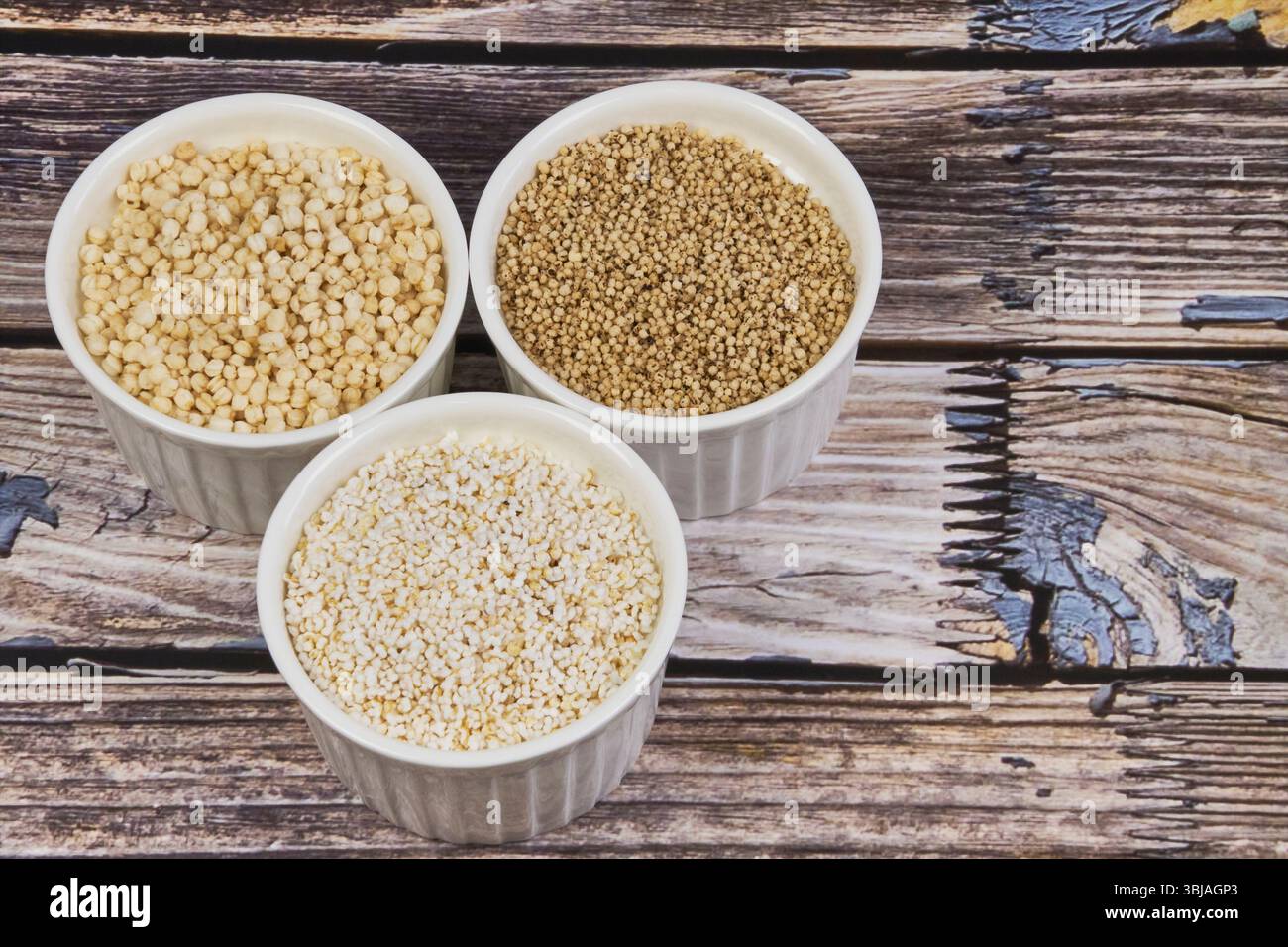 Whole grains concept. A colorful mix of whole grains: wheat, corn, and ...