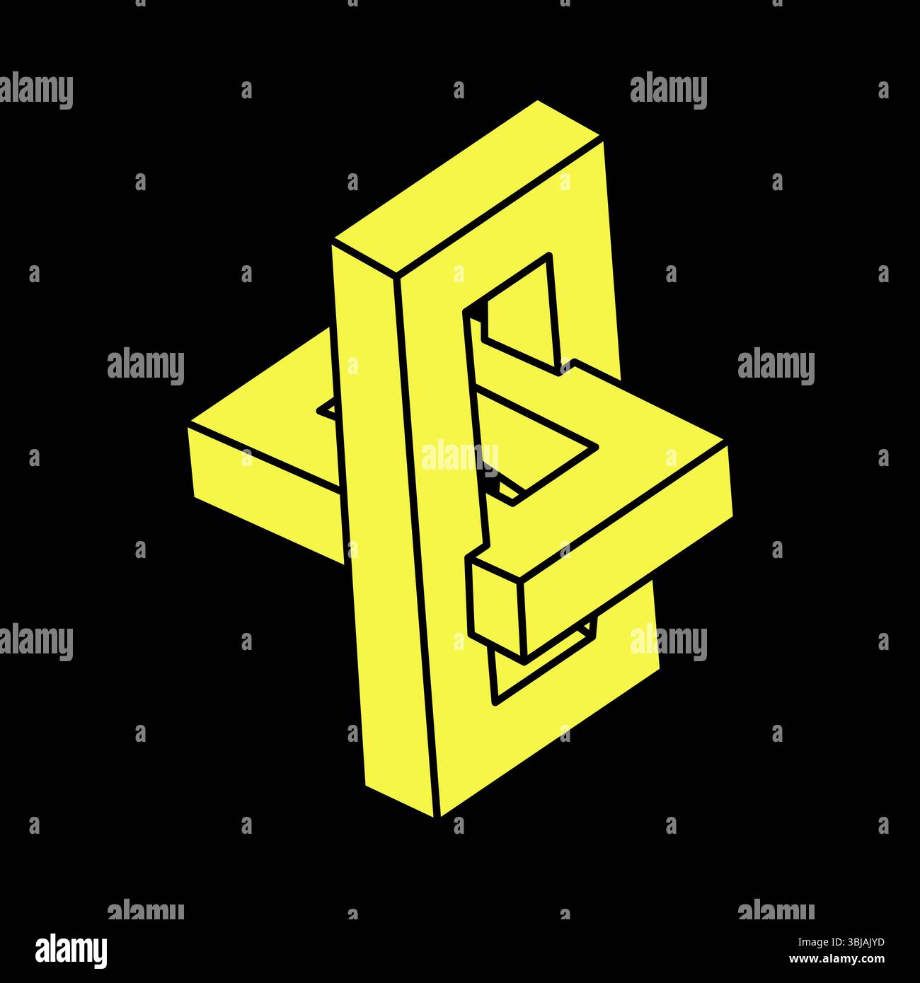 Impossible shapes, optical illusion, vector. Optical art object. Geometric figure. Escher style ...