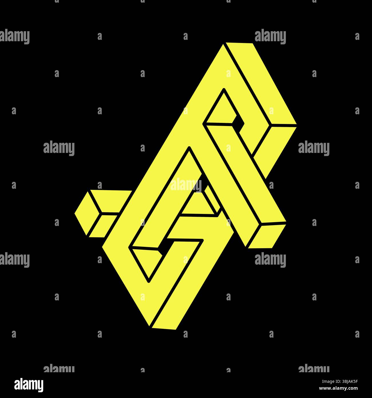 Optical illusion figure. Impossible objects. Line geometric shapes ...