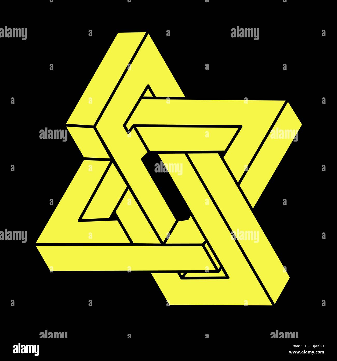 Optical illusion shapes. Escher paradox. Optical art object. Impossible ...