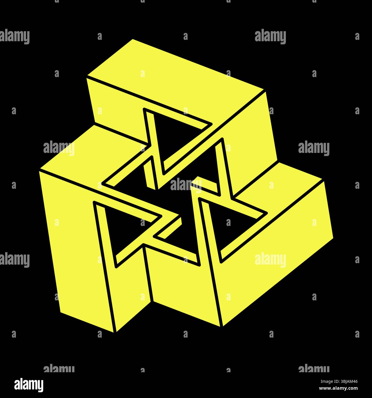 Optical illusion shapes. Optical art object. Escher style. Impossible ...