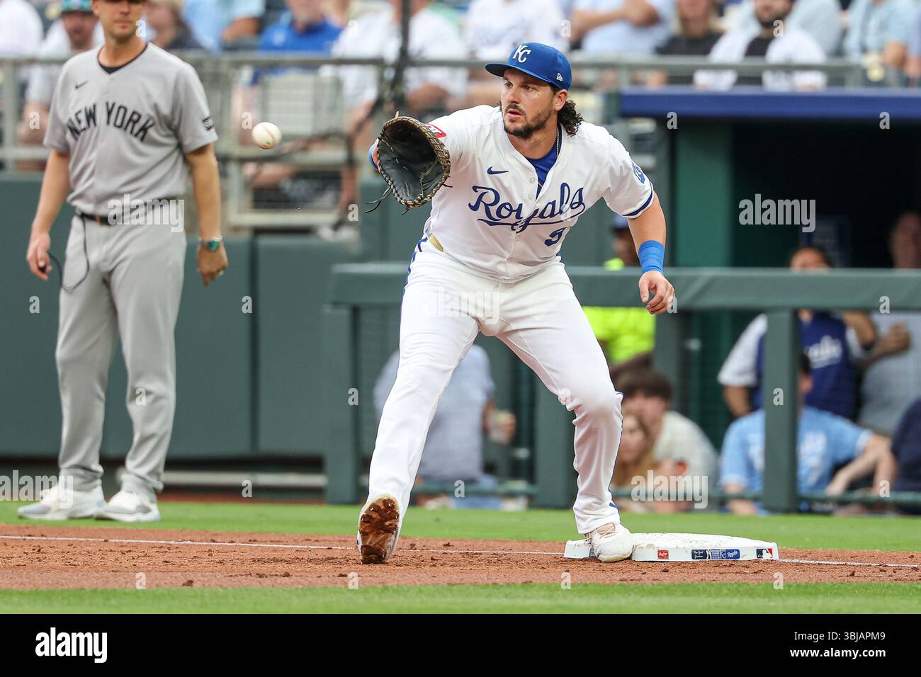 Kansas City, MO, USA. 12th June, 2025. Kansas City Royals first baseman ...