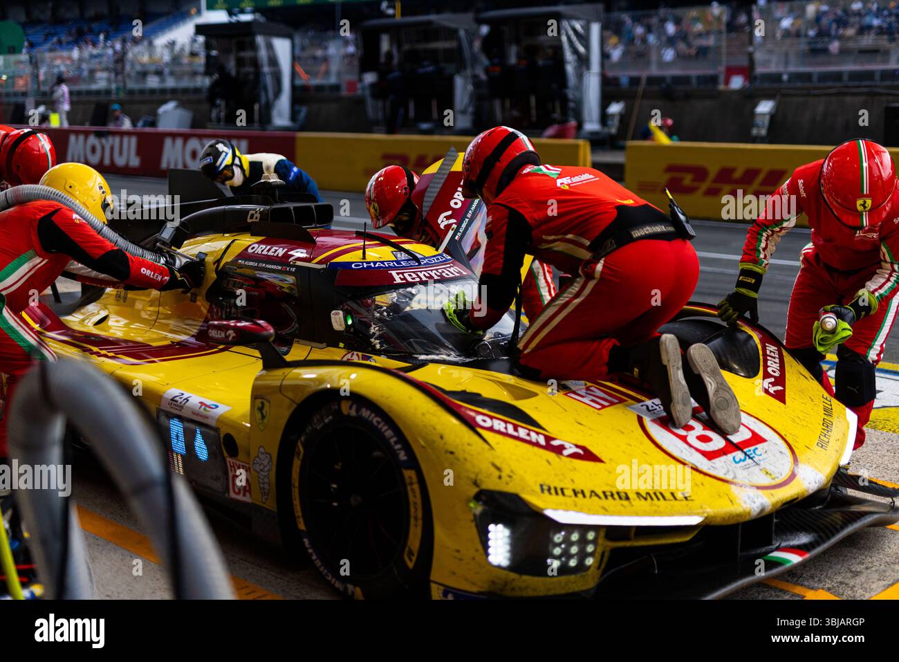 Le Mans, France. 14th June, 2025. 83 KUBICA Robert (pol), YE Yifei (chn), HANSON Philip (gbr ...
