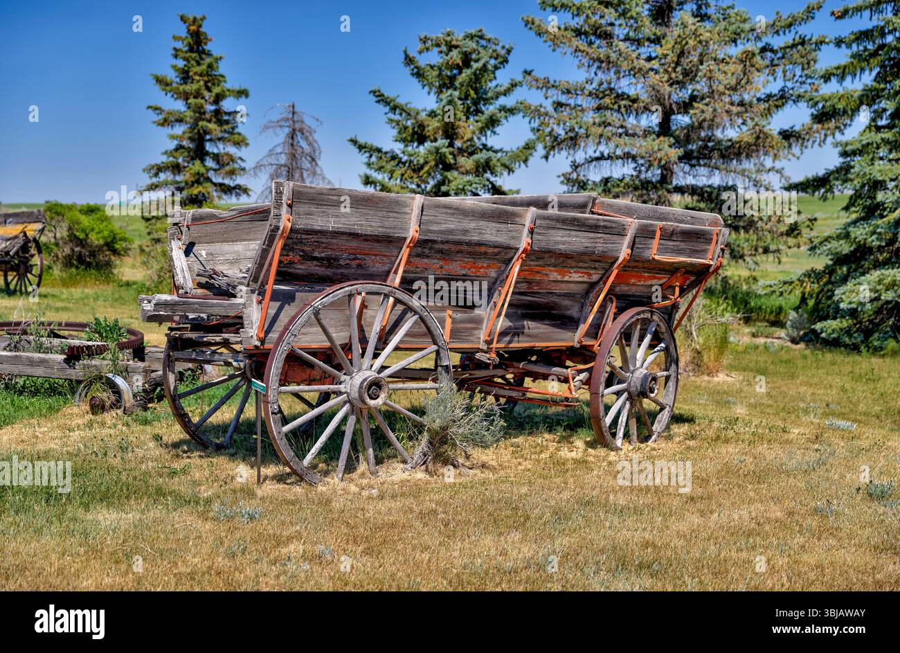Etzikom,Alberta - June 30, 2021: Rustic windmills and antique farm ...