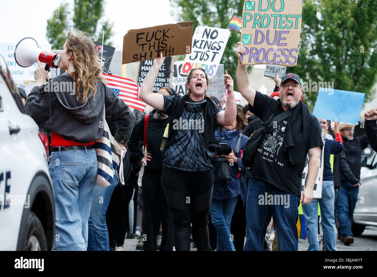 Providence, United States. 14th June, 2025. Thousands of demonstrators ...