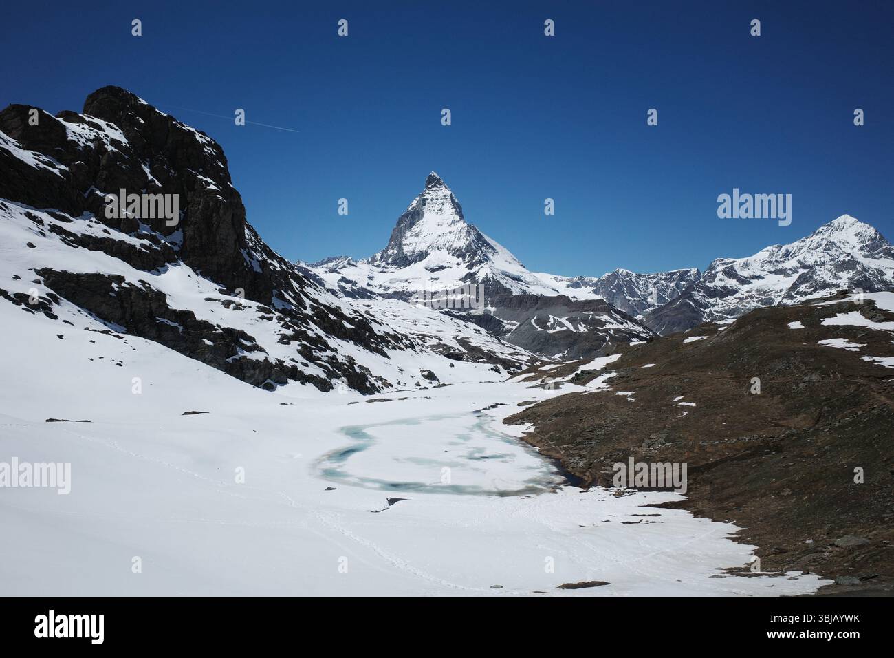 Zermatt, Switzerland. May 30, 2025. The pointy mountain peak against ...