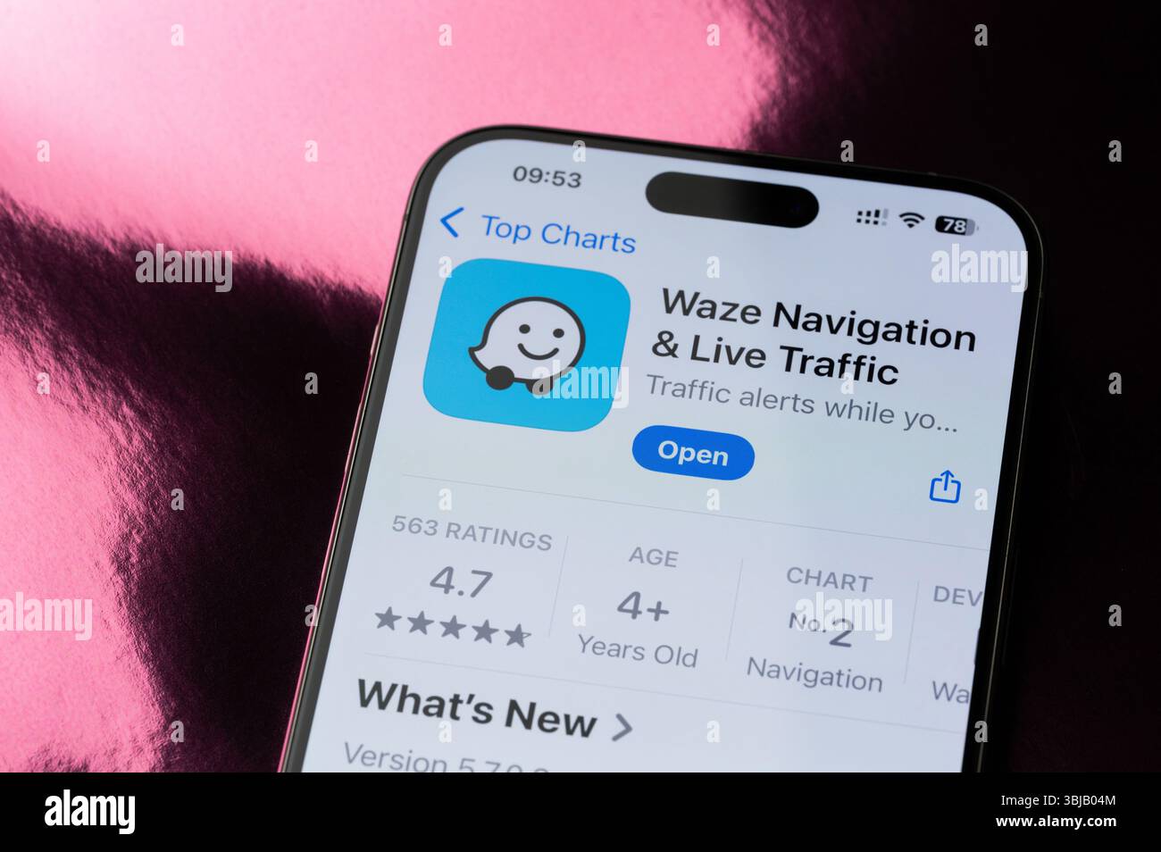 New York, USA - May 22, 2025: Waze mobile application ranking on ...