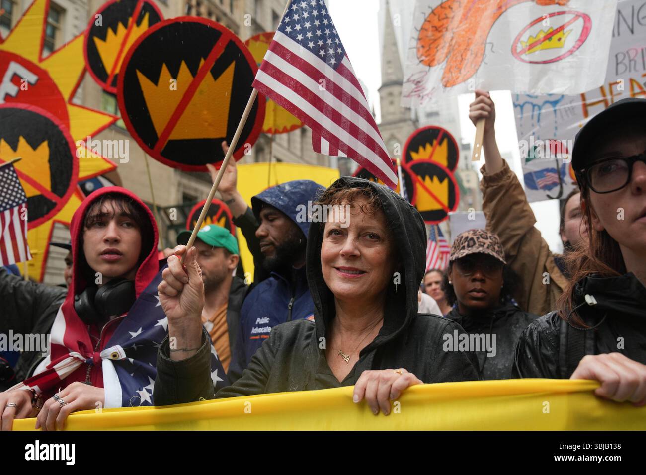June 14, 2025, New York, New York, USA: Actress SUSAN SARANDON chants ...