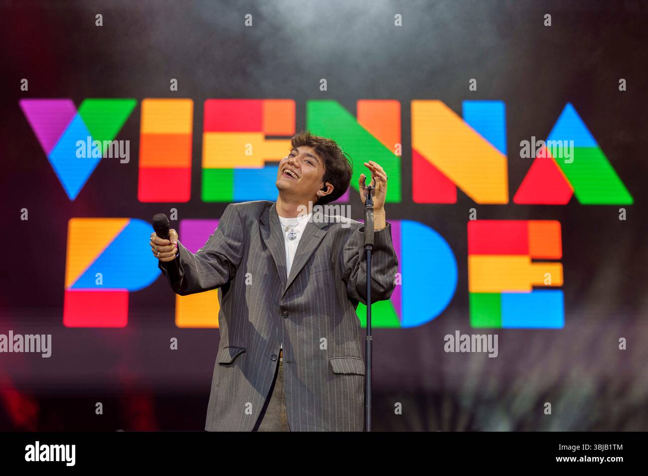 JJ, Eurovision Song Contest winner 2025, performing his song Wasted ...