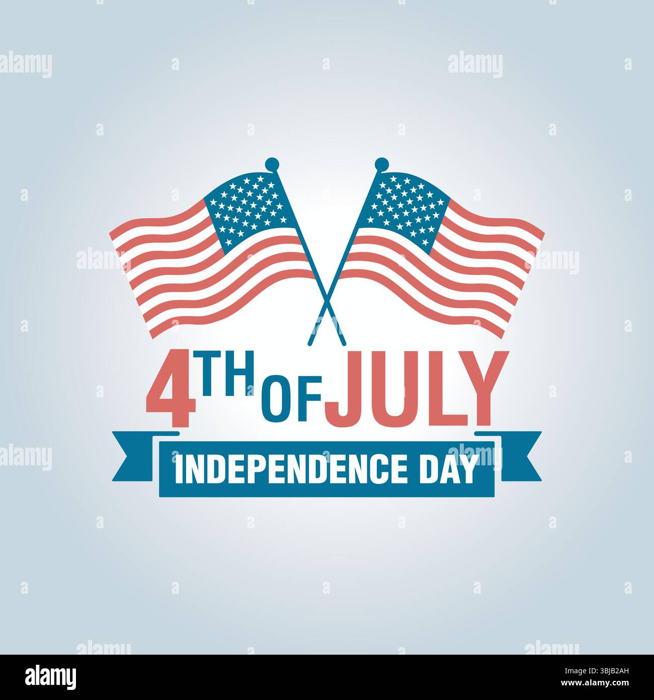 4th of July Logo Vector – Crossed Waving American Flags with ...