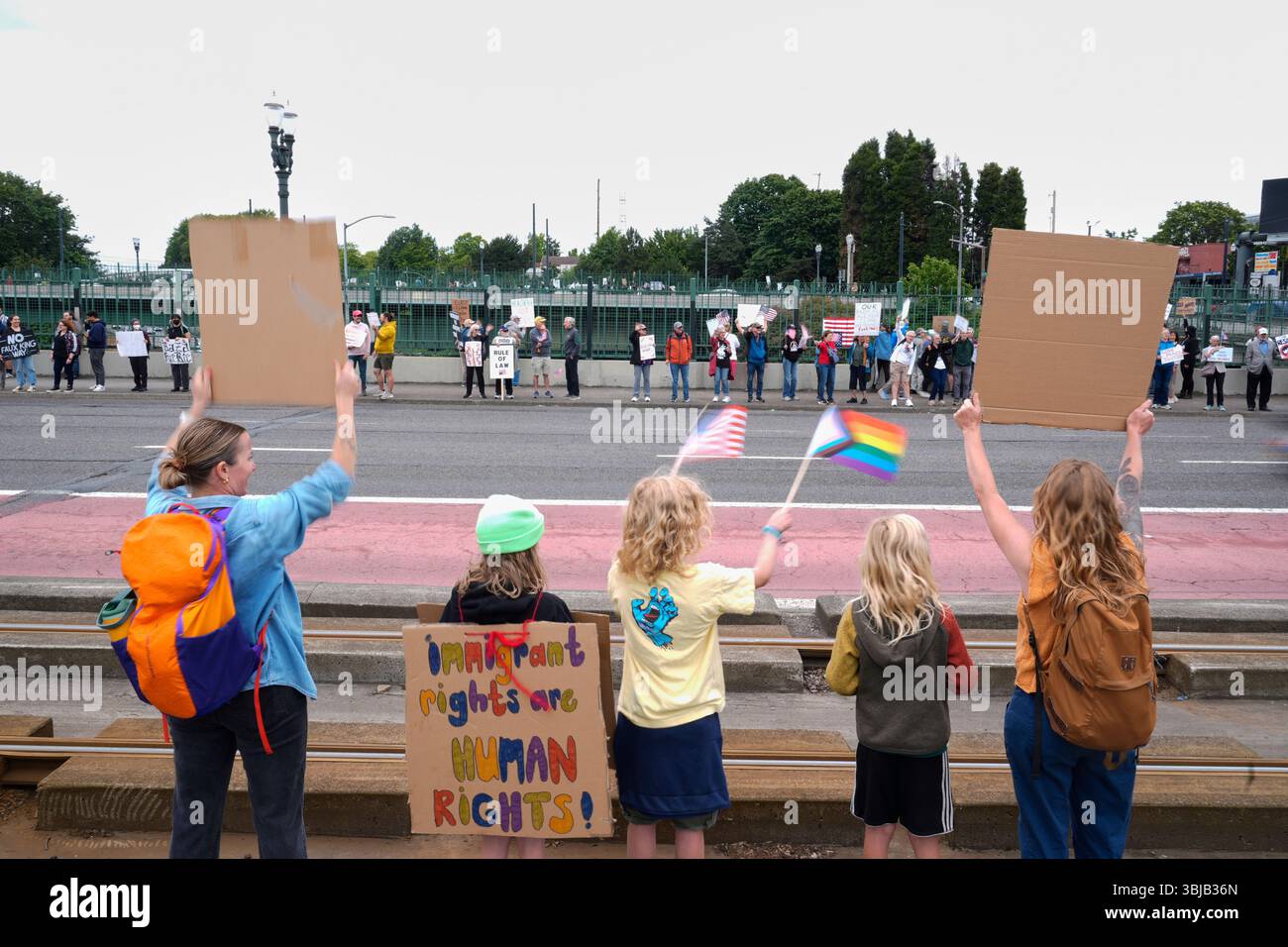 Demonstrators take part in the "No Kings" protest, Saturday, June 14 ...