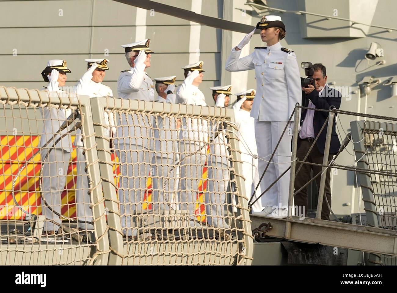 Princess Leonor, during her embarkation on the frigate 'Blas de Lezo ...