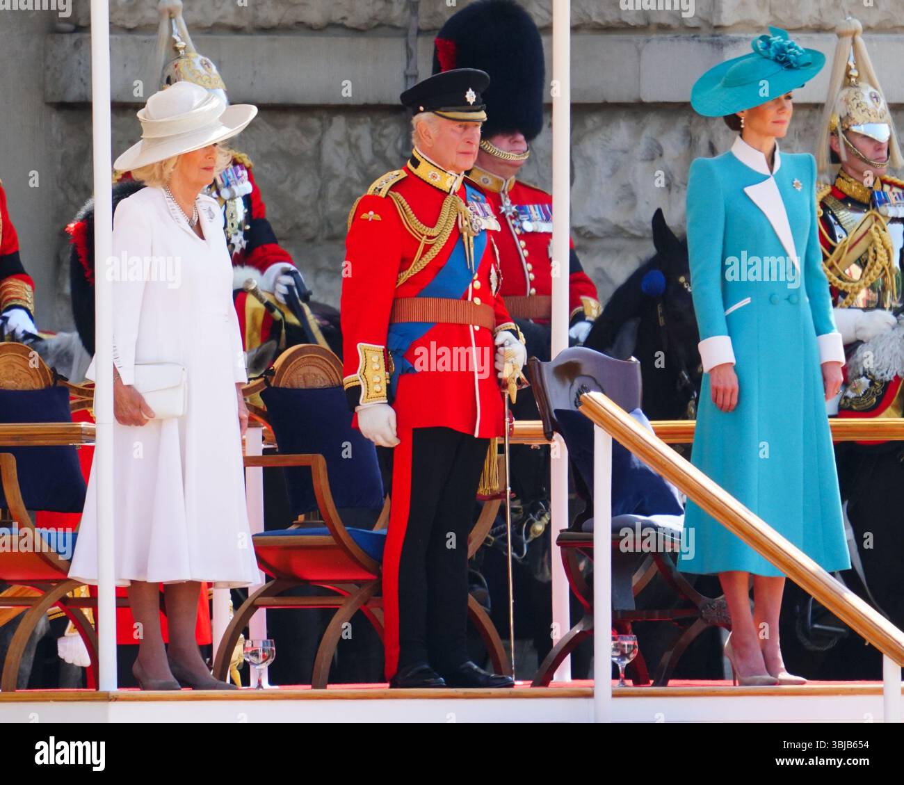 LONDON, ENGLAND - JUNE 14: King Charles III, Queen Camilla, and ...