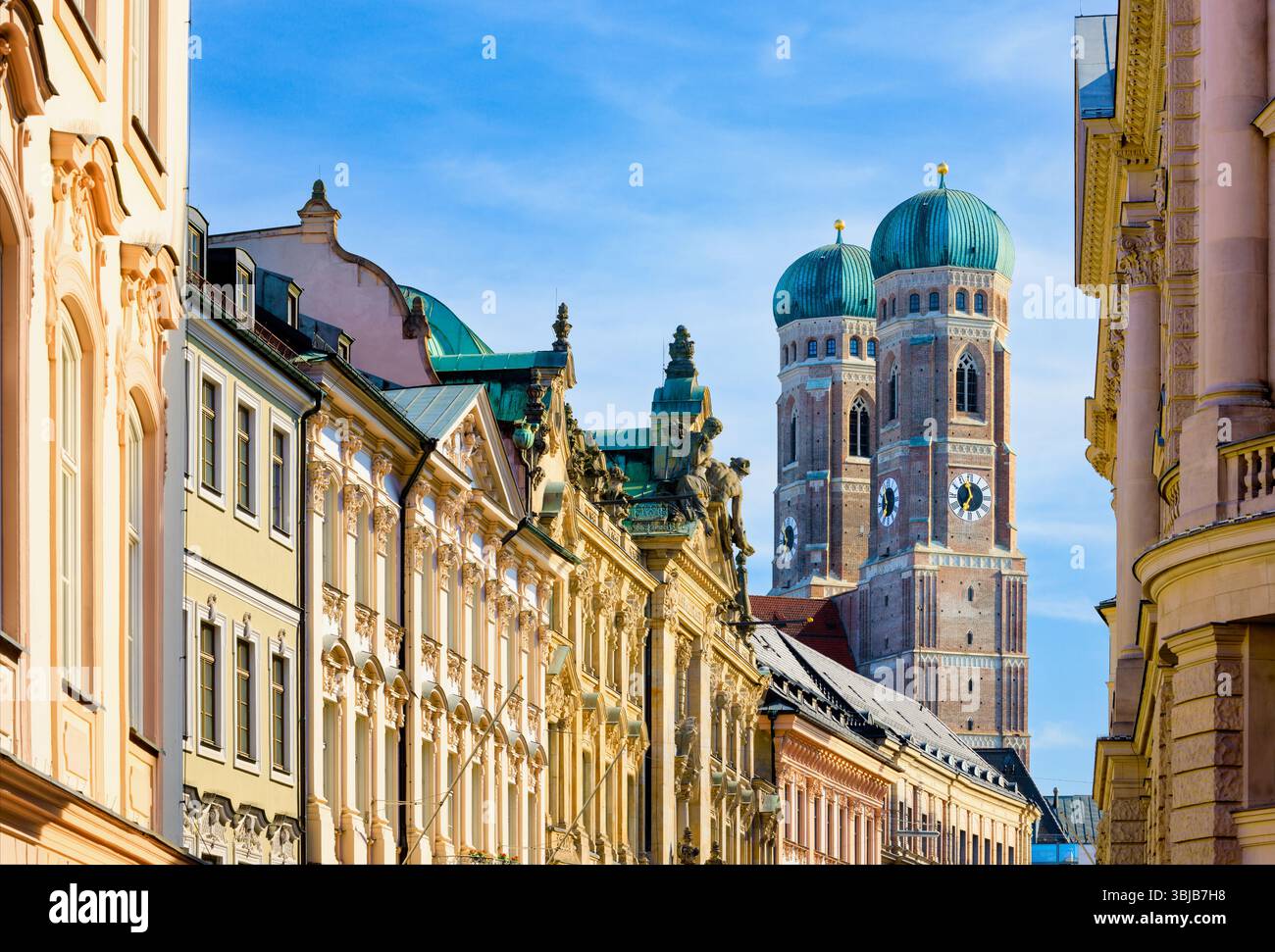 Historic European old town and city centre of Munich with a view of ...