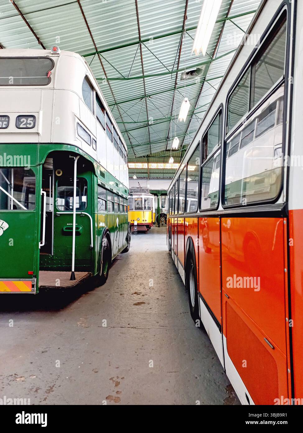 Lisbon, Portugal. May 18 2024 View inside Museu da Carris showing ...
