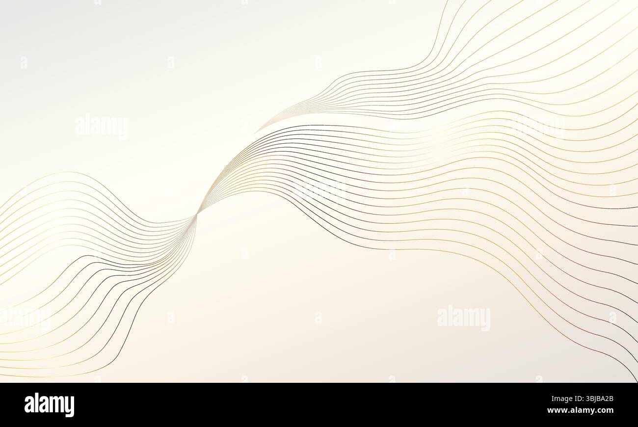 Vector gold on white line wave abstract pattern, elegant luxury design ...