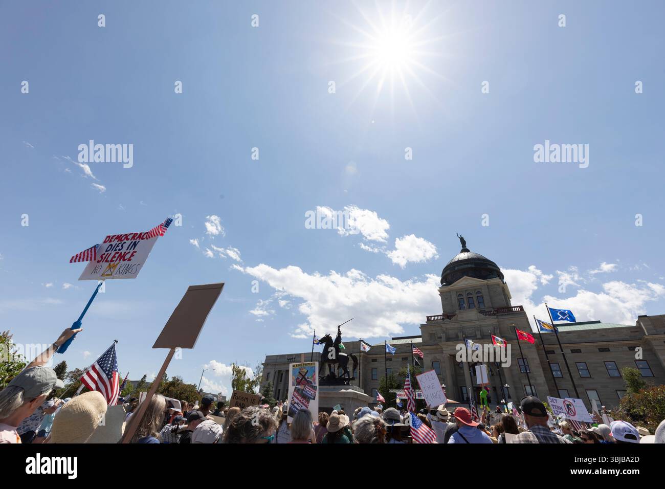 Helena, Montana, USA. 14th June, 2025. Demonstrators gather at the ...