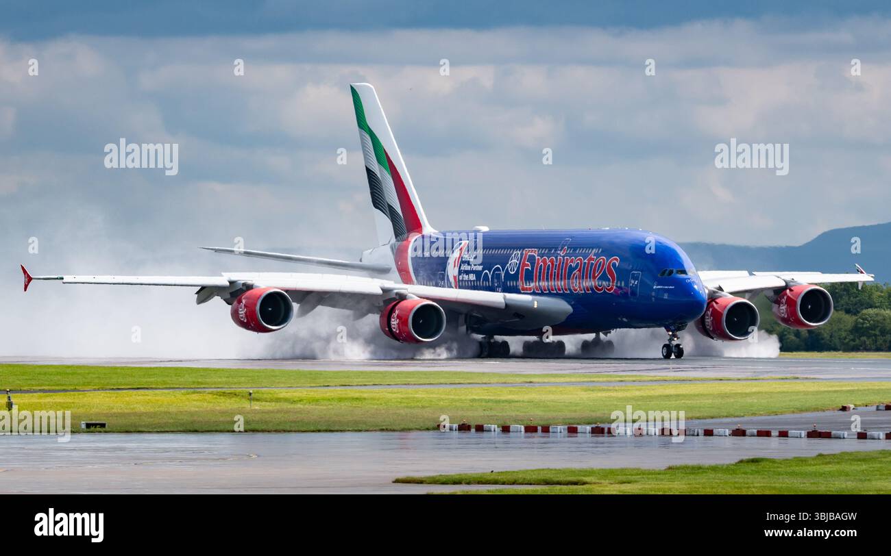 Manchester, UK, Saturday 14th June 2025; an Airbus A380-861 "Official ...