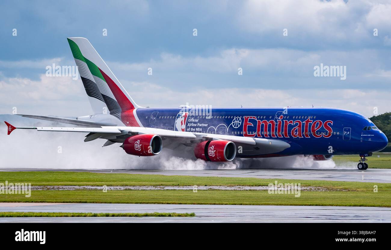 Manchester, UK, Saturday 14th June 2025; an Airbus A380-861 "Official ...