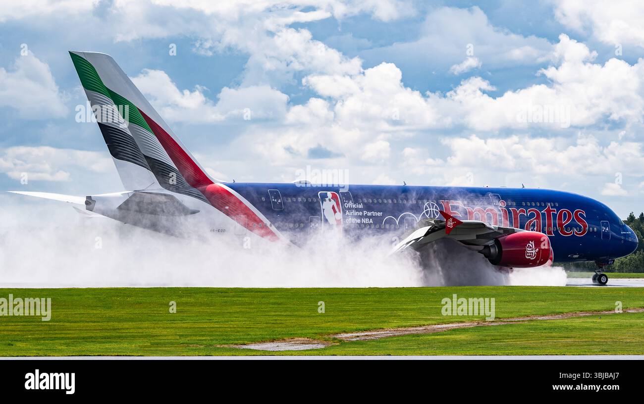 Manchester, UK, Saturday 14th June 2025; an Airbus A380-861 "Official ...