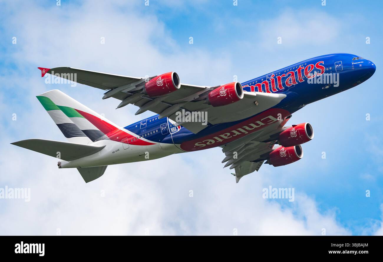 Manchester, UK, Saturday 14th June 2025; an Airbus A380-861 "Official ...