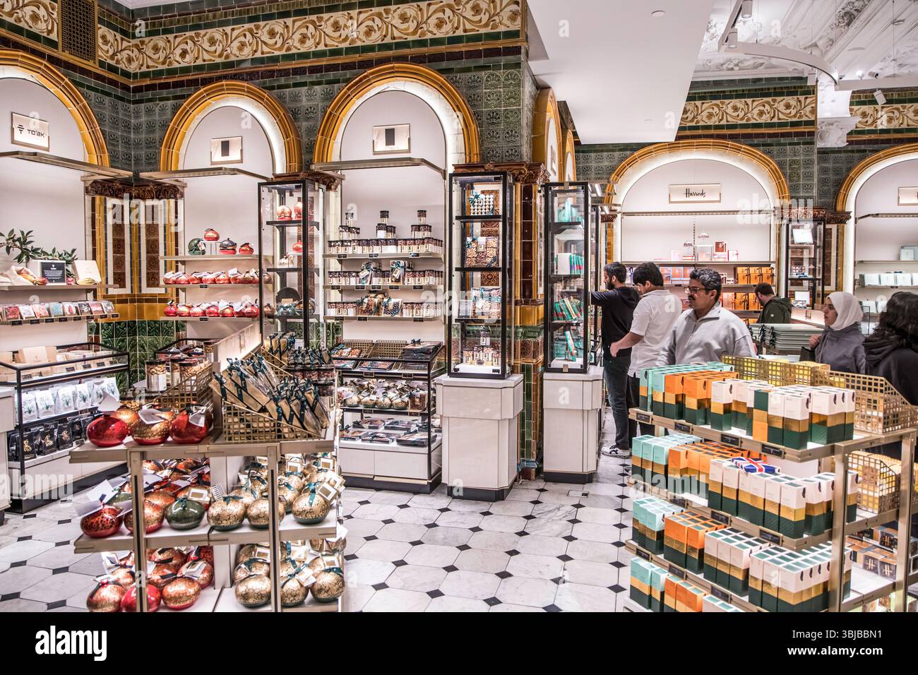 London, UK- August 6, 2023: Interior Food Hall of Harrods, the London s ...