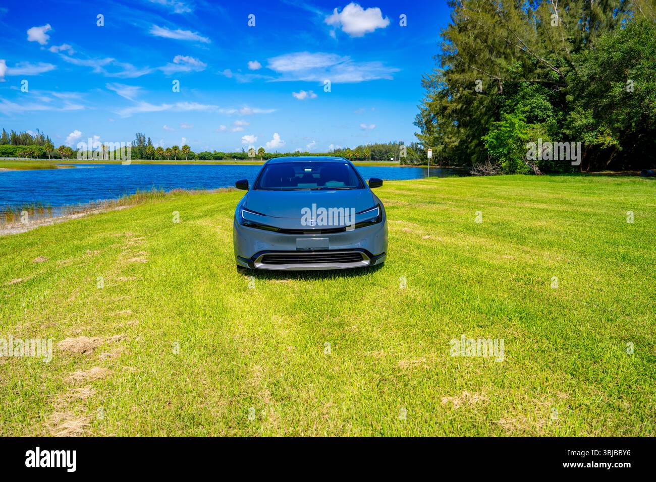 Sunrise, FL, USA - June 13, 2025: 2025 Toyota Prius hybrid gas electric ...