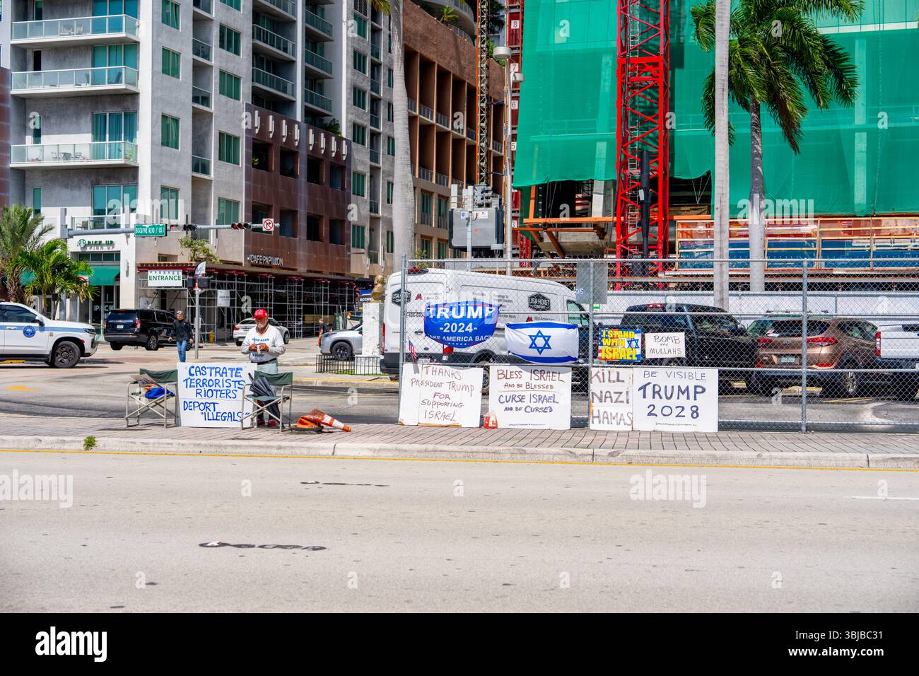 Miami, FL, USA - June 14, 2025: No Kings Protest Downtown Miami ...
