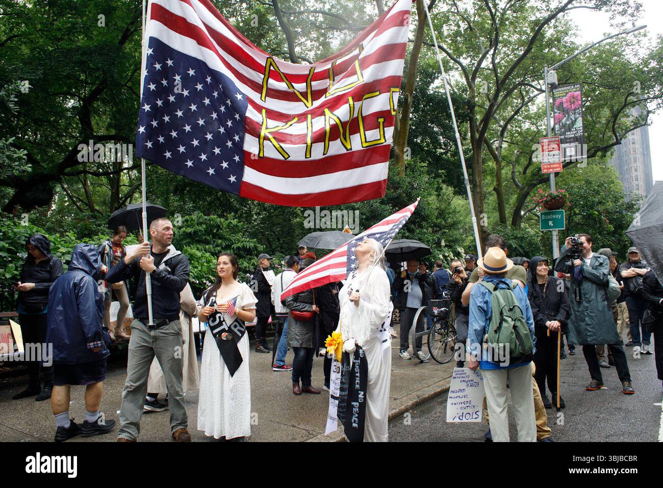 New York, NY. June 14th 2025. Thousands march down 5th avenue against Donald Trump in a “No ...