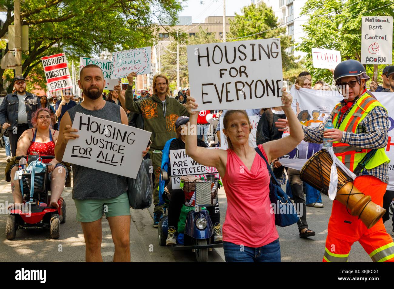 Toronto, Canada, 14th Jun 2025. Scores of affordable-housing and tenant ...