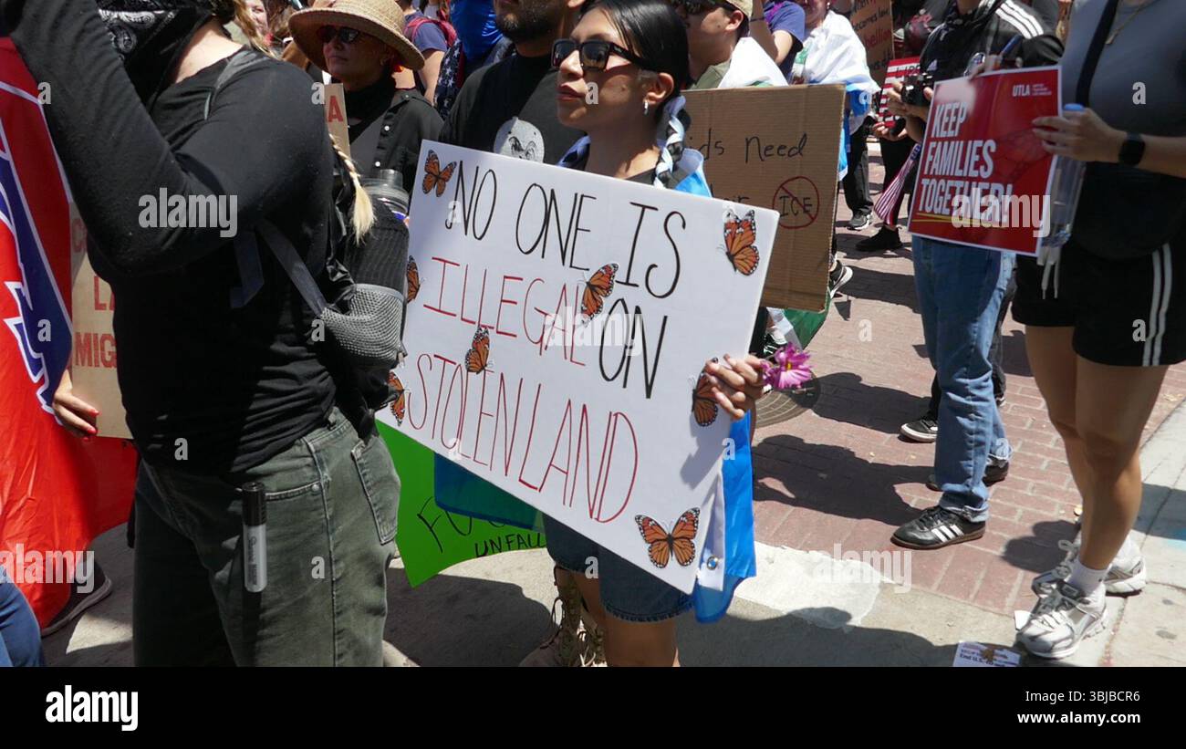 Los Angeles, California, USA 14th June 2025 Noone is Illegal on Stolen ...