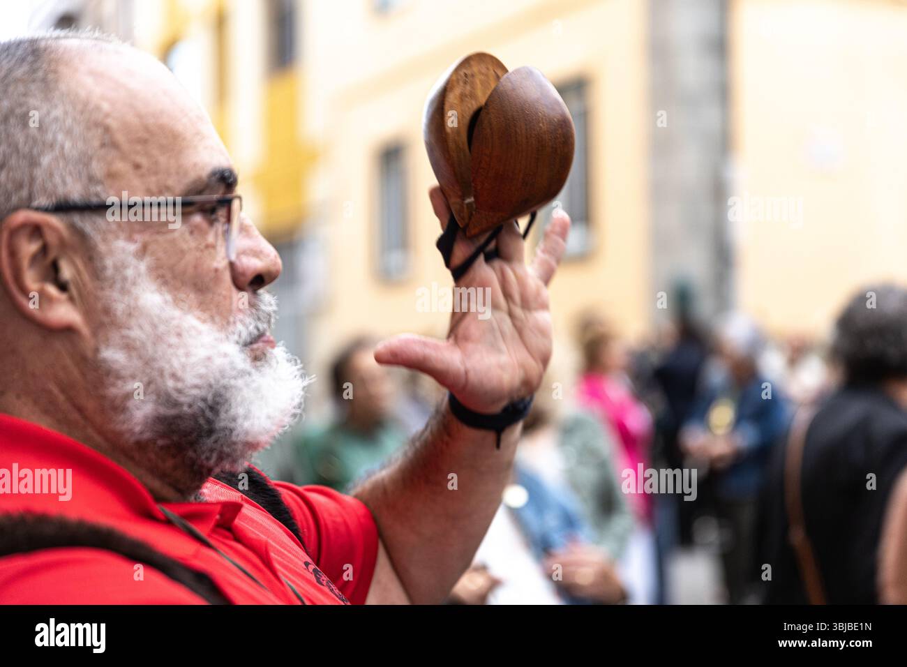 Traditional Libreas parade in the streets of La Laguna, Canary Islands ...