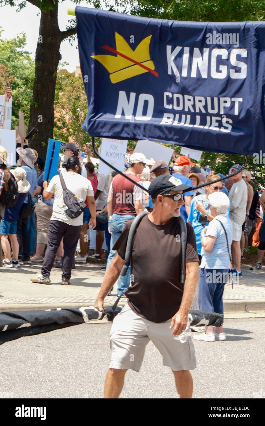 Rock Hill, South Carolina, USA - June 14, 2025: Peaceful protesters ...