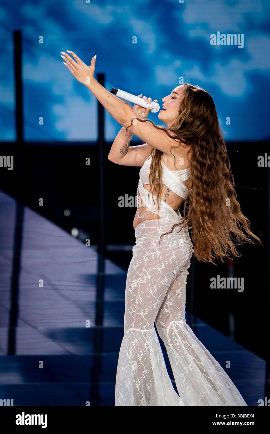 Lola Indigo performs at Riyadh Air Metropolitano Stadium during ‘La ...