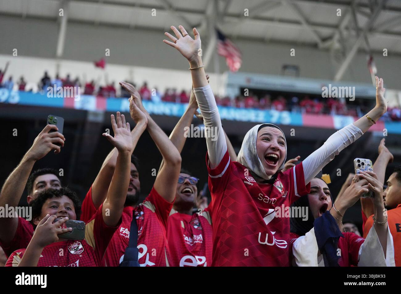 Al Ahly fans cheer prior to the Club World Cup group A soccer match ...