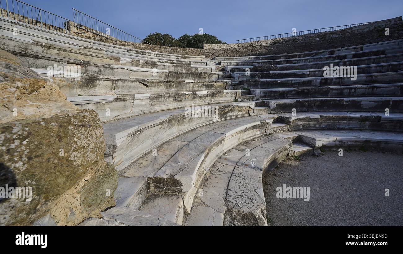 Â©Udo Rein, Detailed view of a stone amphitheatre with focus on the ...