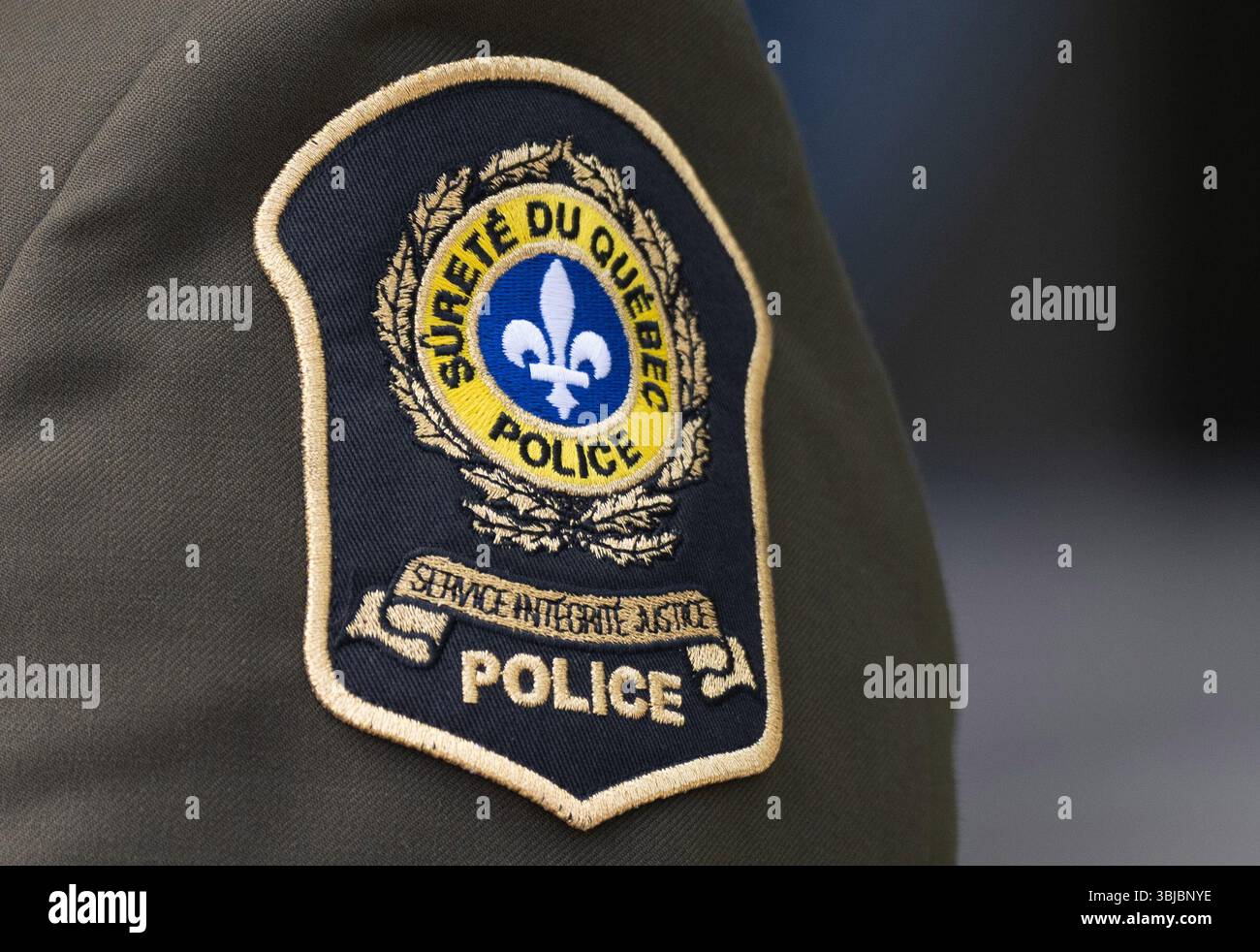 Montreal, Canada. 10th Sep, 2024. A Quebec provincial police shoulder ...