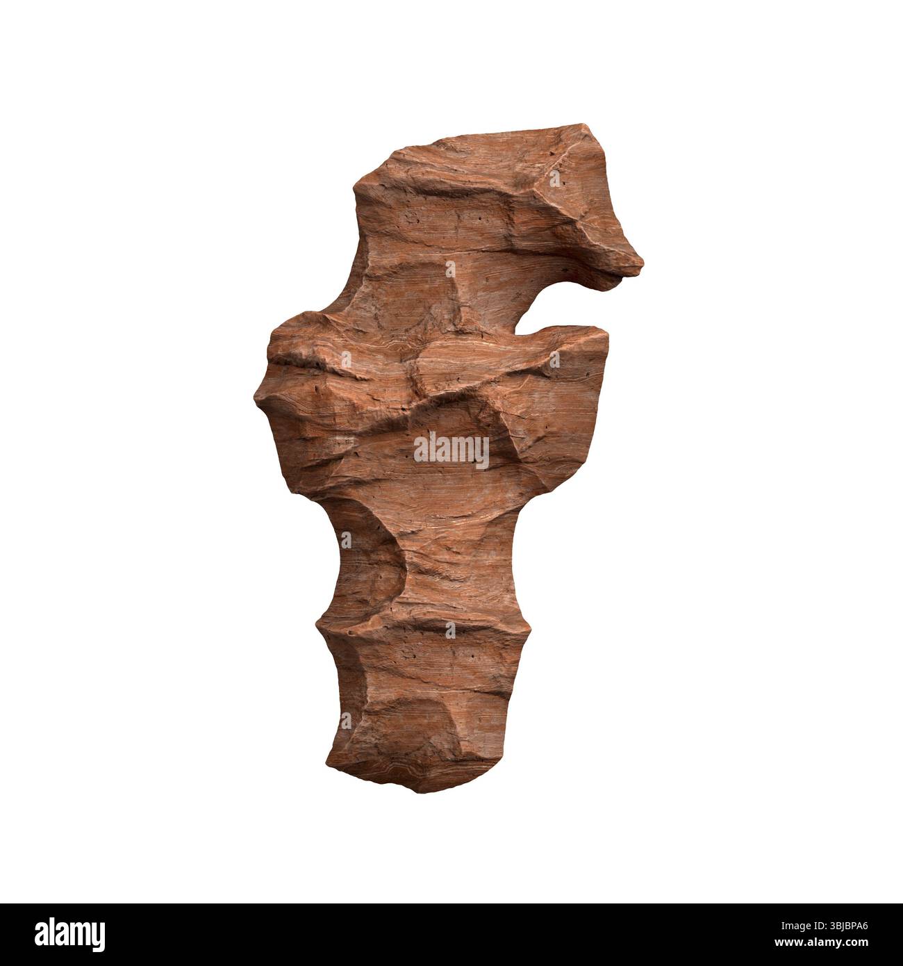 Desert sandstone letter F - Lowercase 3d red rock font isolated on ...