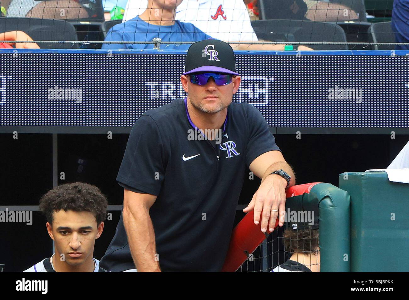 ATLANTA, GA - JUNE 14: Interim Manager Warren Schaeffer #34 of the ...