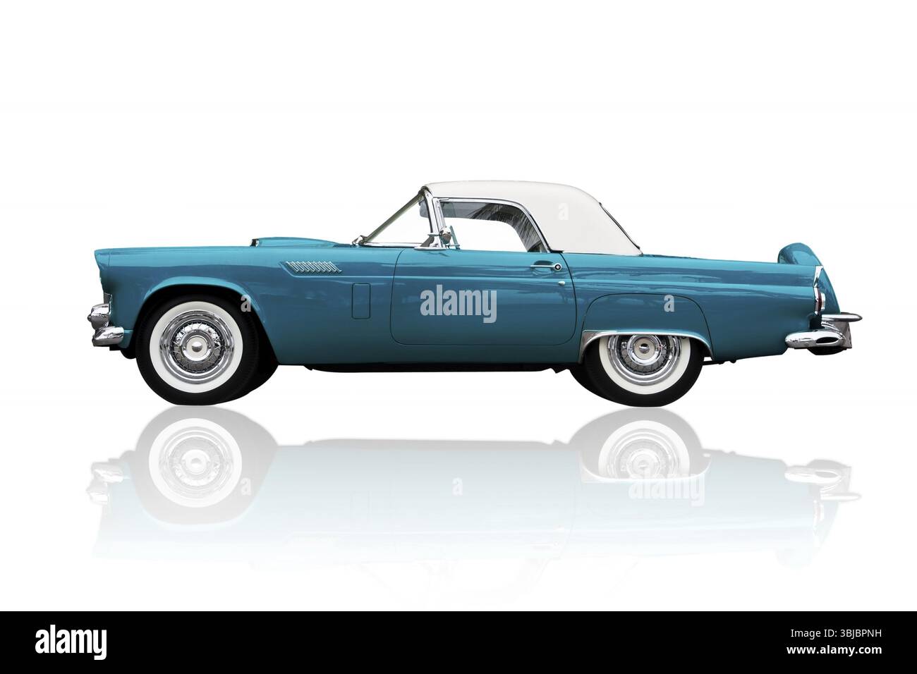 Shiny metallic old american retro car isolated on white with clipping ...