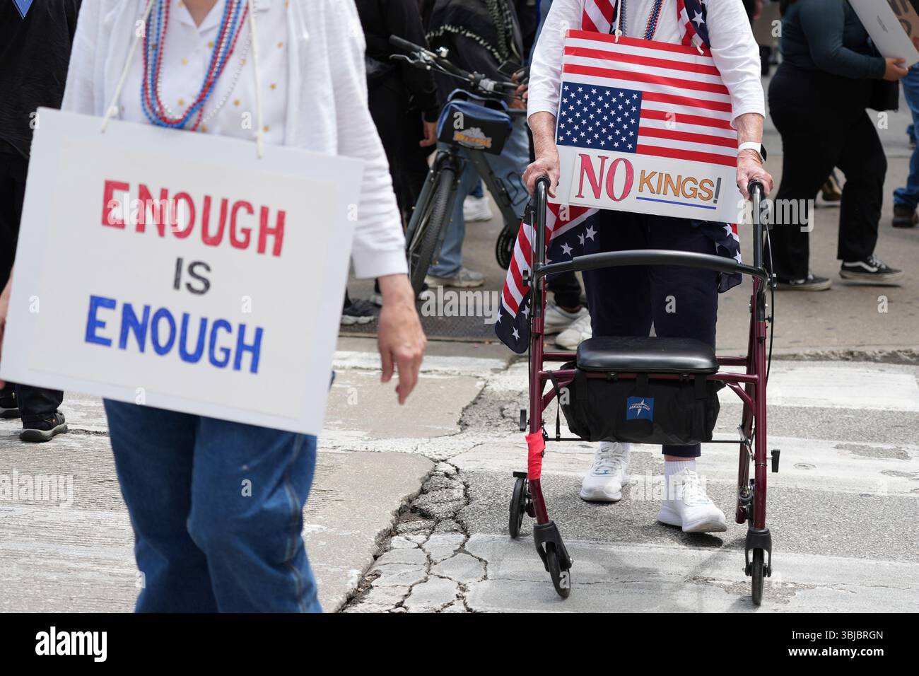 Demonstrators take part in the "No Kings Day" protest, Saturday, June ...